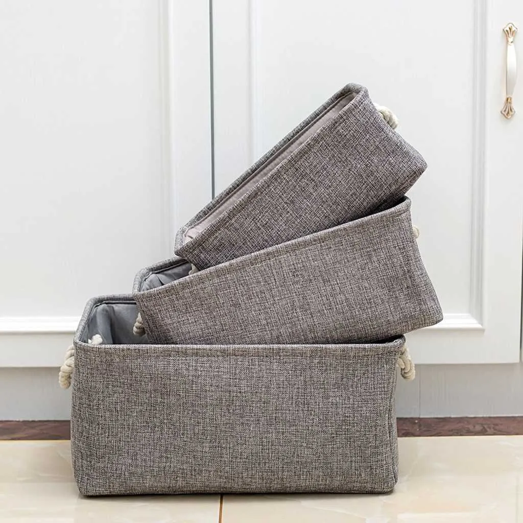 Folding Storage Baskets - Collapsible Organizer Bins with Handles for ...