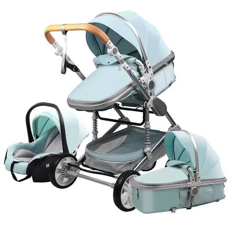 3-in-1 Baby Stroller, Folding Two-sided Child Carriage, Four Seasons ...