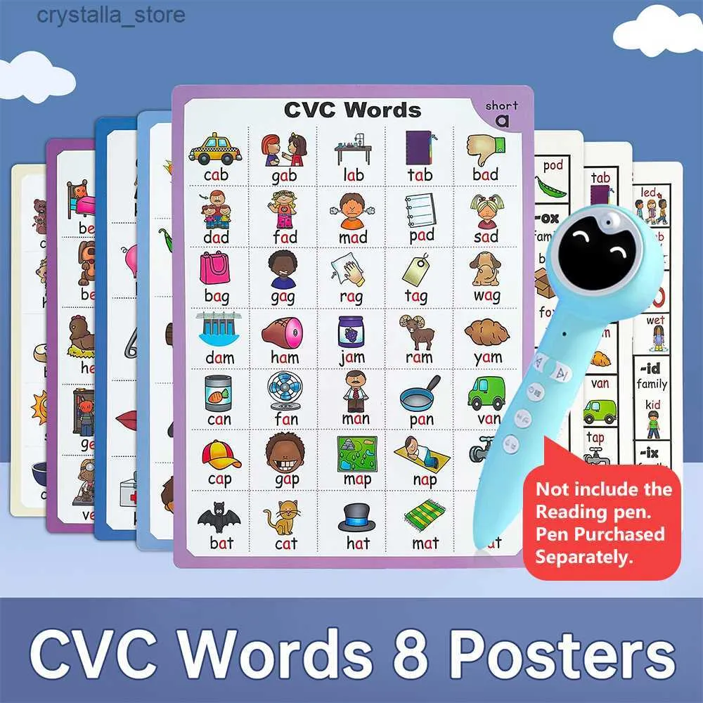 CVC Phonics Word Poster Set Out For Kids Language Arts Skills Charts ...