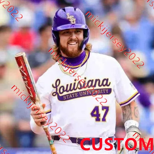 LSU Tigers Baseball Jersey Custom Stitched 2024 MCWS National Champs ...
