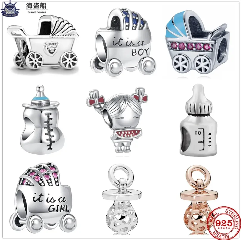 Authentic 925 Sterling Silver Baby Charm Beads - Nipple, Carriage ...