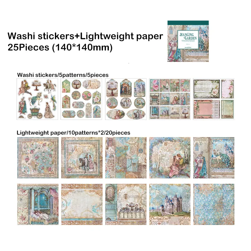 Scrapbook Sticker Set With Decorative Paper And Craft Tweezers: Vintage ...