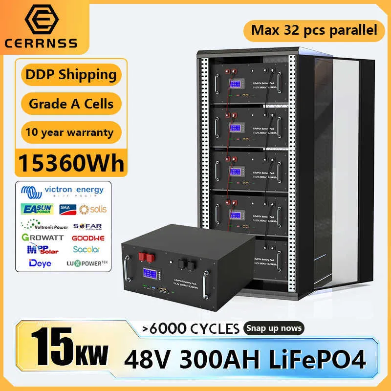 48V 300AH 15KW Battery Pack, Lithium Battery With Built In 200A BMS ...