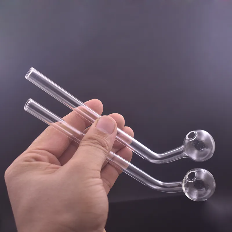 Curved Glass Oil Burner Pipe: Clear, Heat Resistant Glass Oil Burner ...