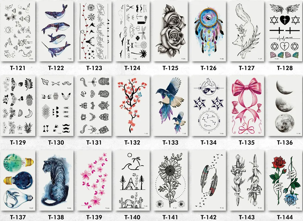 YURAN Wholesale Temporary Triangle Flower Body Art Tatoos For Men And ...