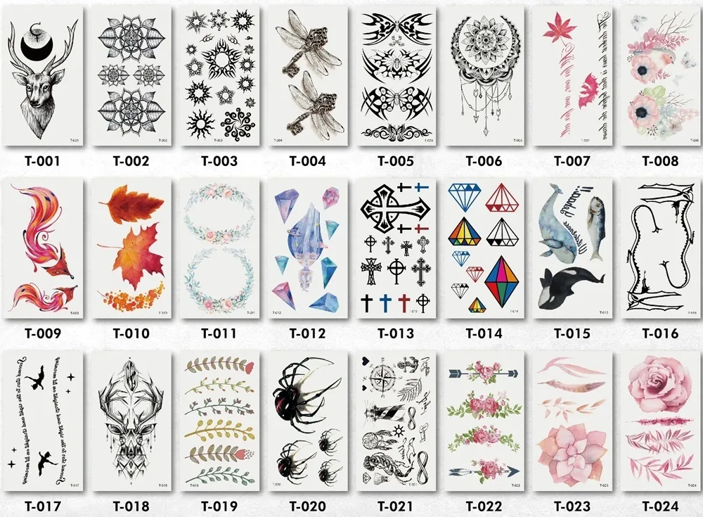 YURAN Wholesale Temporary Triangle Flower Body Art Tatoos For Men And ...