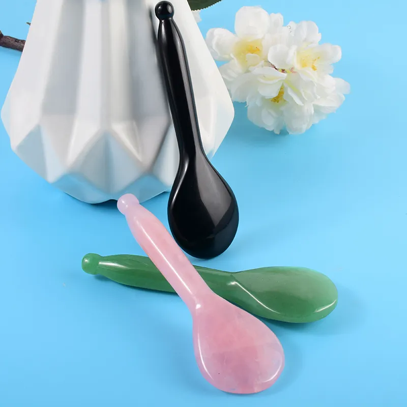 DHgate.com:Natural Rose Quartz Gua Sha Stone, Round Spoon Shaped Face ...