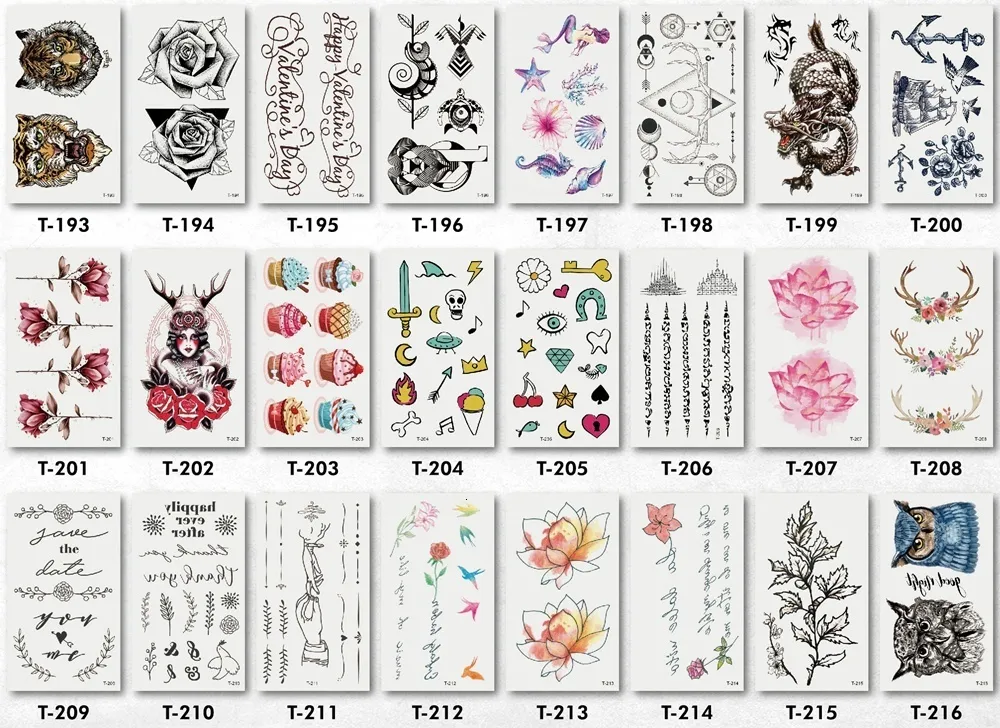 YURAN Wholesale Temporary Triangle Flower Body Art Tatoos For Men And ...
