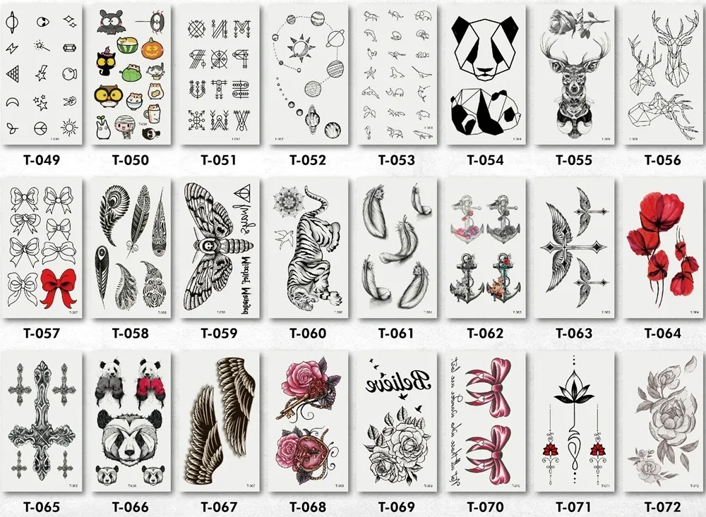 YURAN Wholesale Temporary Triangle Flower Body Art Tatoos For Men And ...