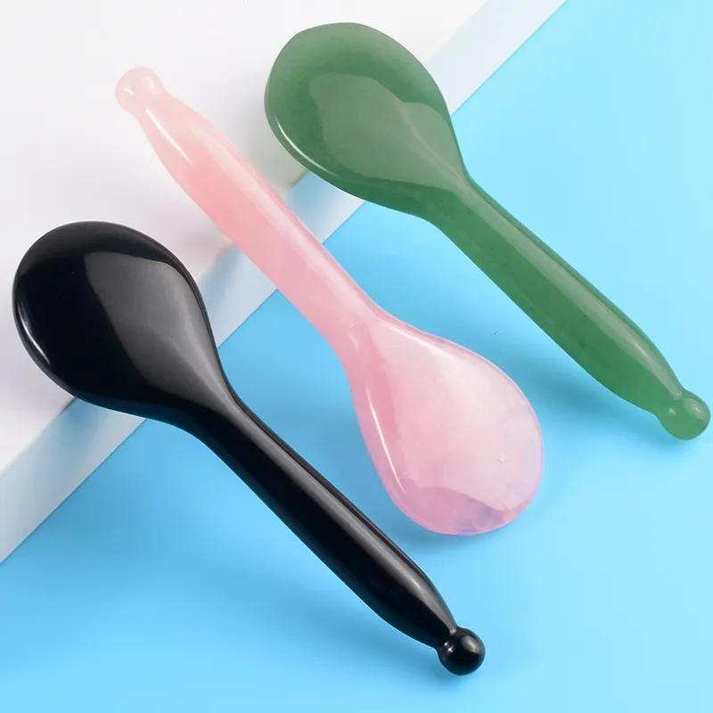 DHgate.com:Natural Rose Quartz Gua Sha Stone, Round Spoon Shaped Face ...