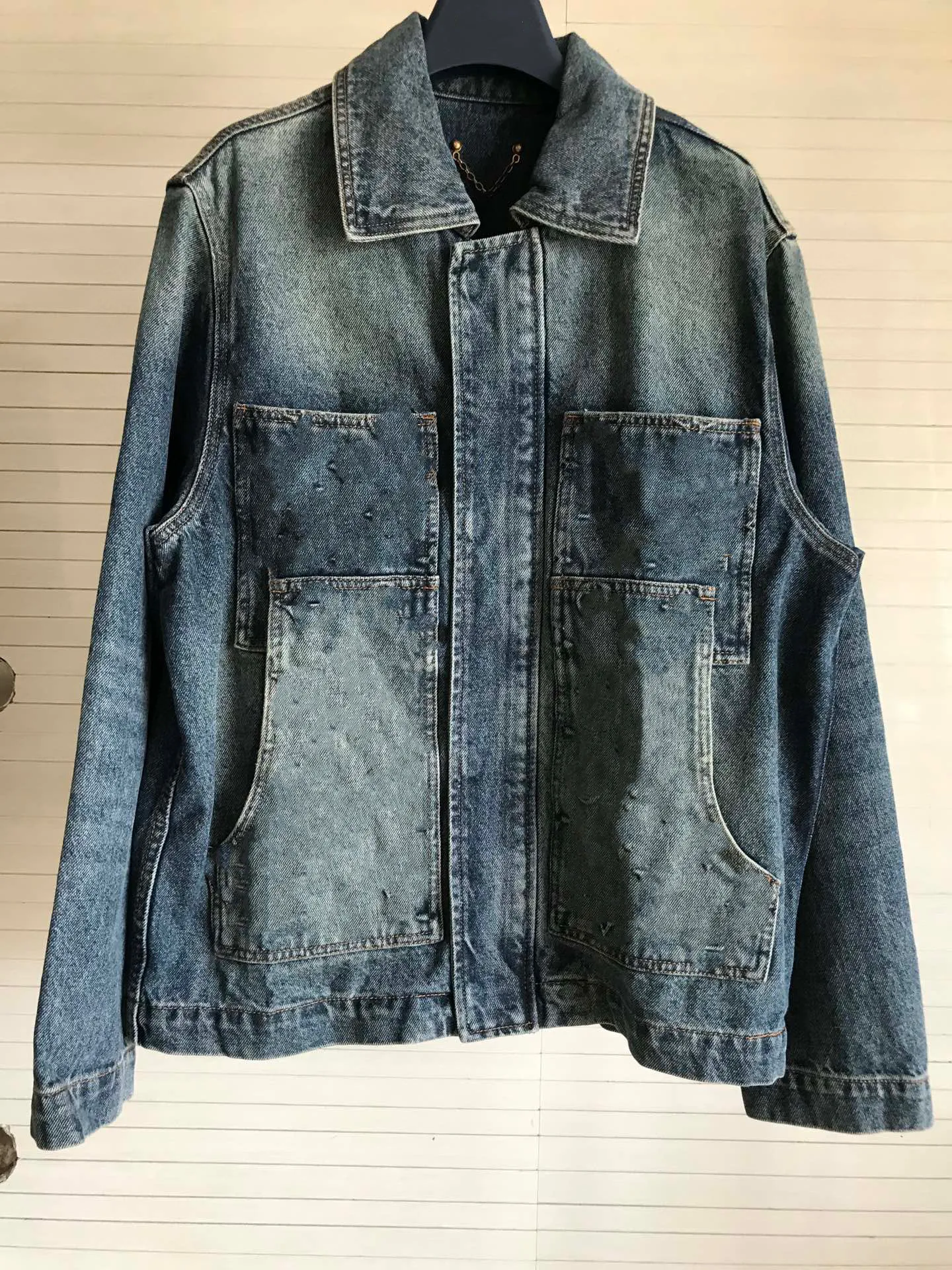 23SS Paris Italy Denim BLUE JACKETS Jeans Casual Street Fashion Pockets ...