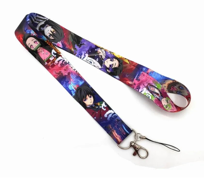 Kimetsu No Yaiba Demon Slayer Anime Key Lanyard Set Fashionable Neck ...