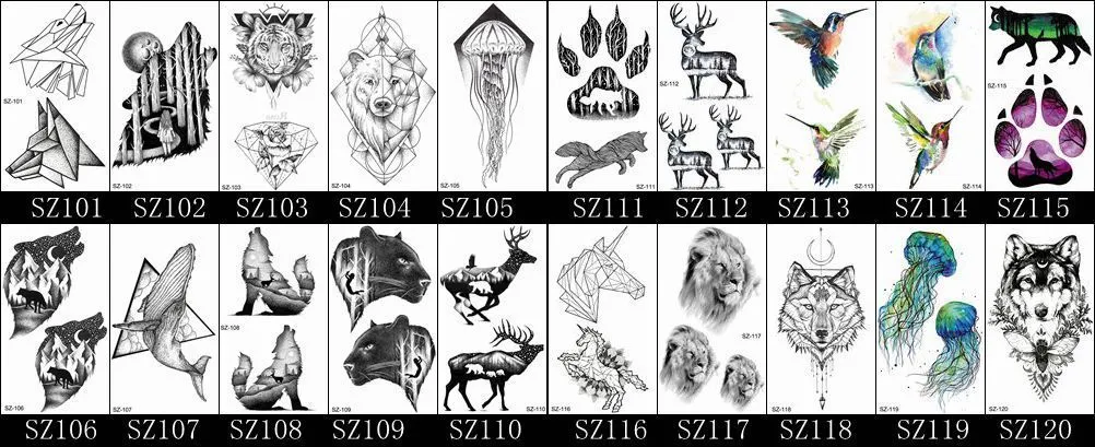 YURAN Wholesale Temporary Triangle Flower Body Art Tatoos For Men And ...