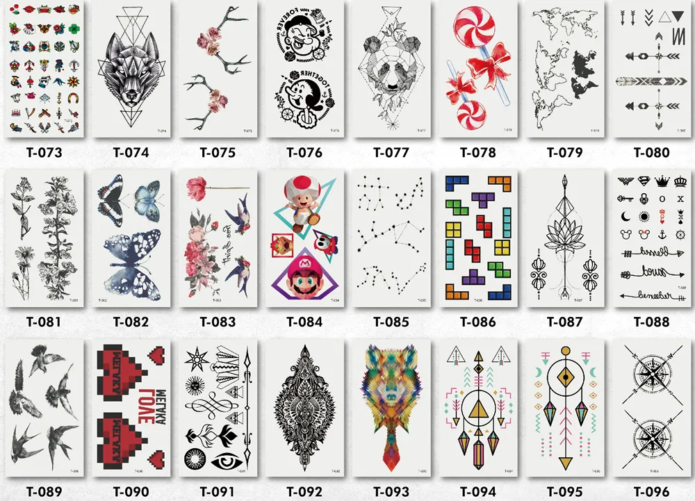YURAN Wholesale Temporary Triangle Flower Body Art Tatoos For Men And ...