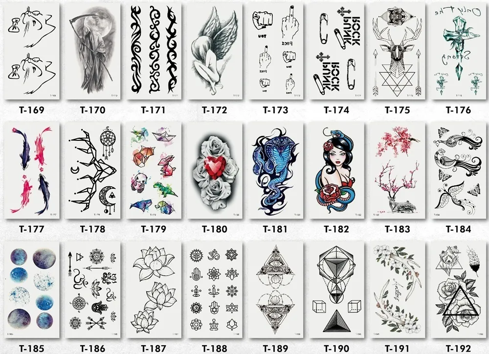 YURAN Wholesale Temporary Triangle Flower Body Art Tatoos For Men And ...