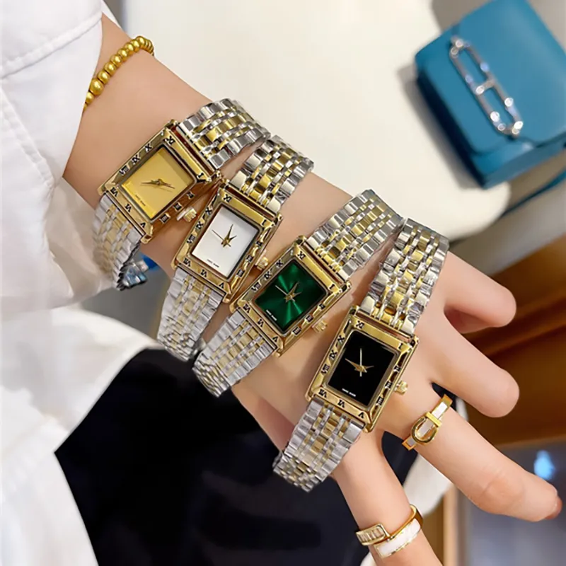 Women's Fashion Rectangle Wristwatch with Durable Steel Metal Band ...