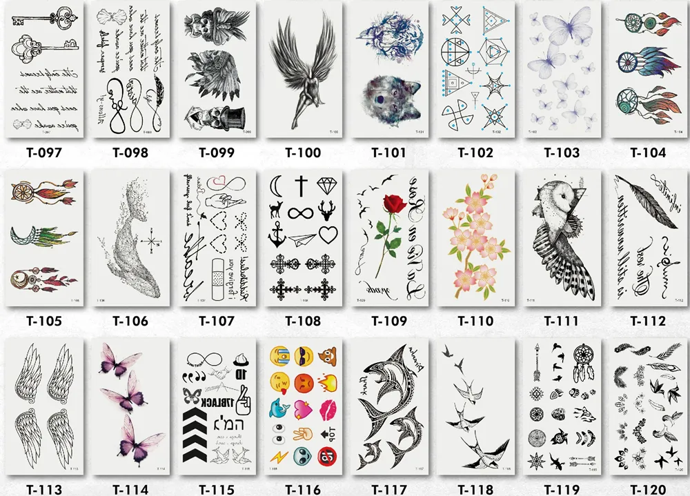 YURAN Wholesale Temporary Triangle Flower Body Art Tatoos For Men And ...