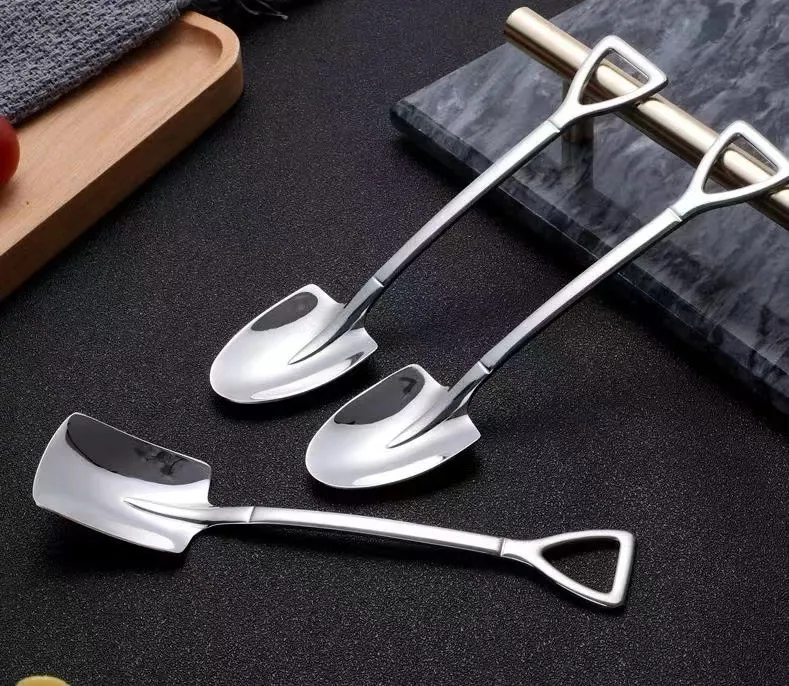 Shovel Spoons Stainless Steel Mini Spoons For Coffee, Cake, Ice Cream, And Fruit Lightweight For ...