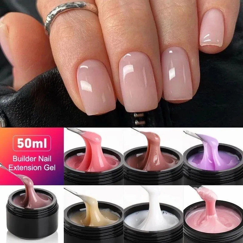 Mshare 50ML Clear UV Builder Gel For Nail Extensions, Hard Construction ...