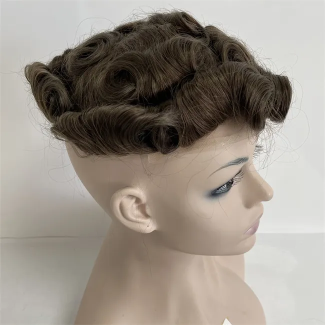 DHgate.com:Light Brown Lace Front Human Hair Toupee for Men | 32mm Wave ...