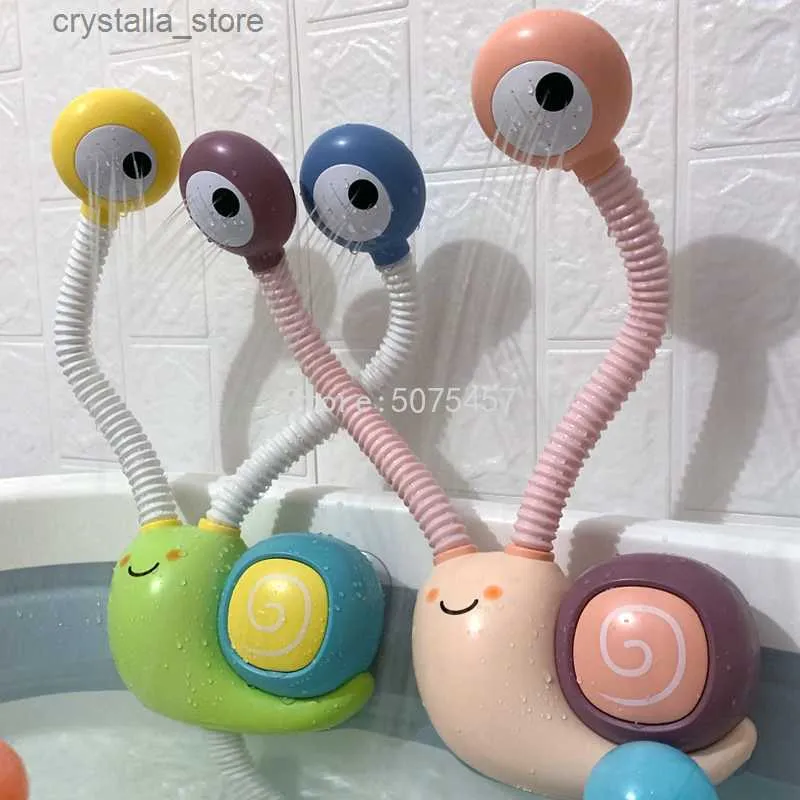 Snail Pattern Electric Water Spray Snail Bath Toy With Strong Suction ...