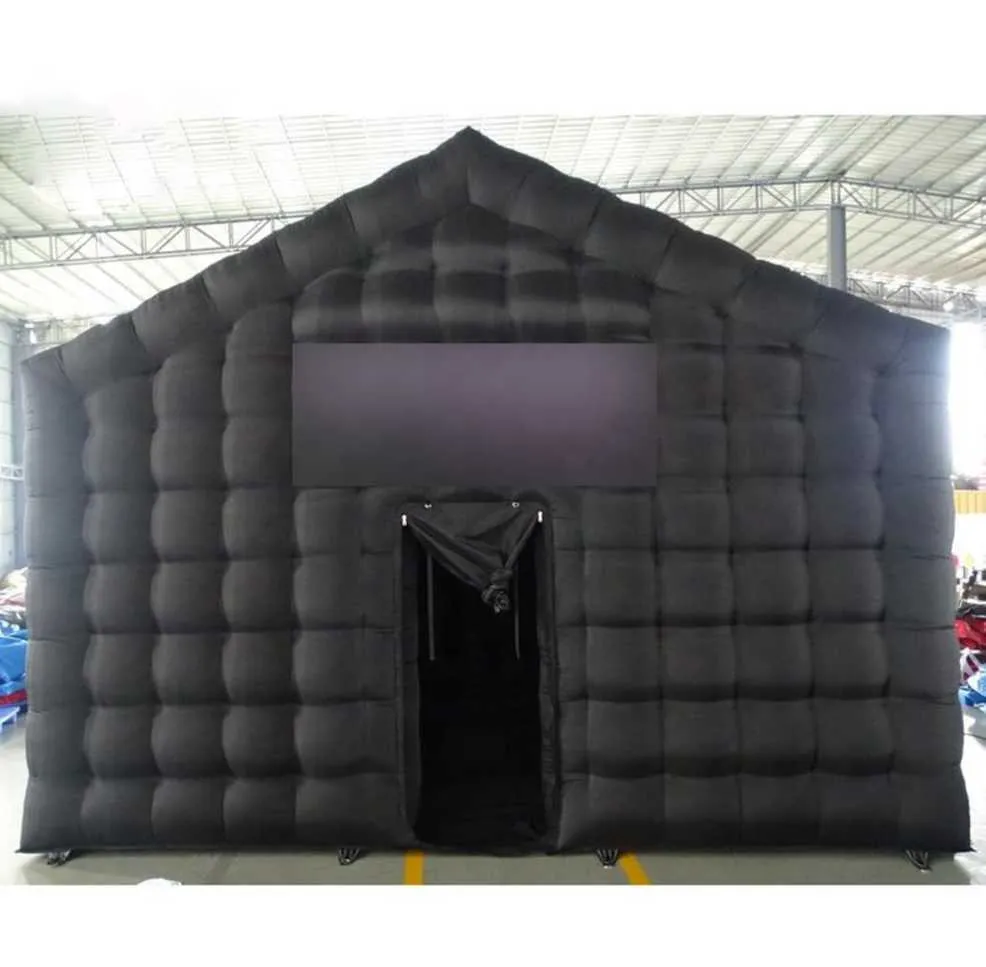 Large 4M 10M Black Inflatable Cube Wedding Inflatable Party Tent ...