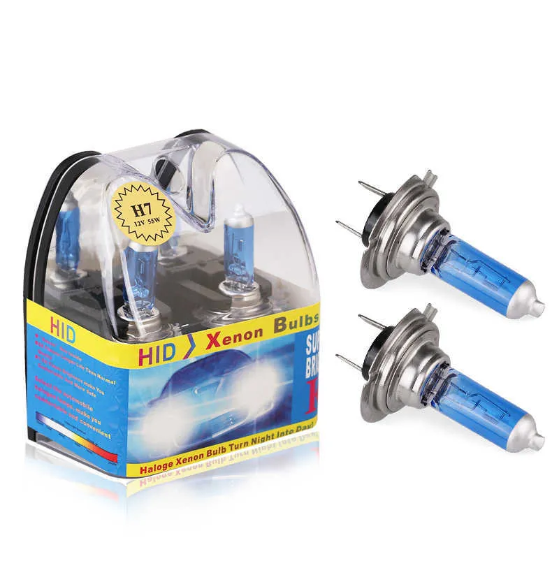 New H7 6000K Super Bright White Halogen Headlight Bulbs 12V 55W 2 Pack ...
