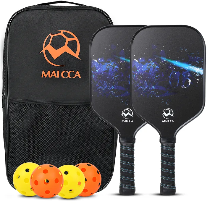 DHgate.com:Lightweight 2 Graphite Pickleball Paddles Set with 4 Balls ...