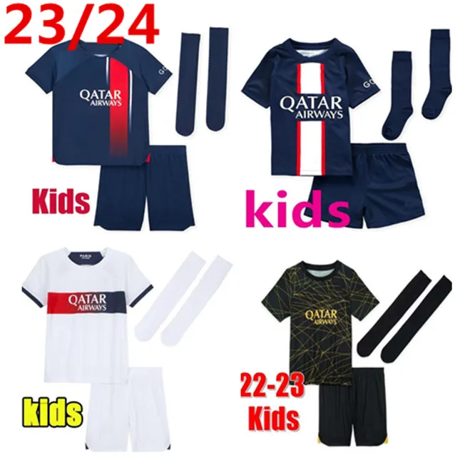 DHgate.com:Kids Paris Soccer Set 2024: Mbappe Football Jersey, Shorts ...