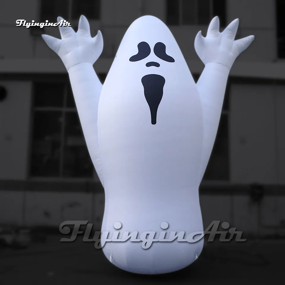 White Inflatable Ghost Balloon Large Scary Halloween Yard Decoration ...