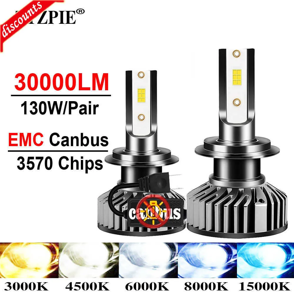 High-Power LED Headlight Bulbs - 30000LM, 130W, HB3/HB4/9005/9006/H1/H7 ...