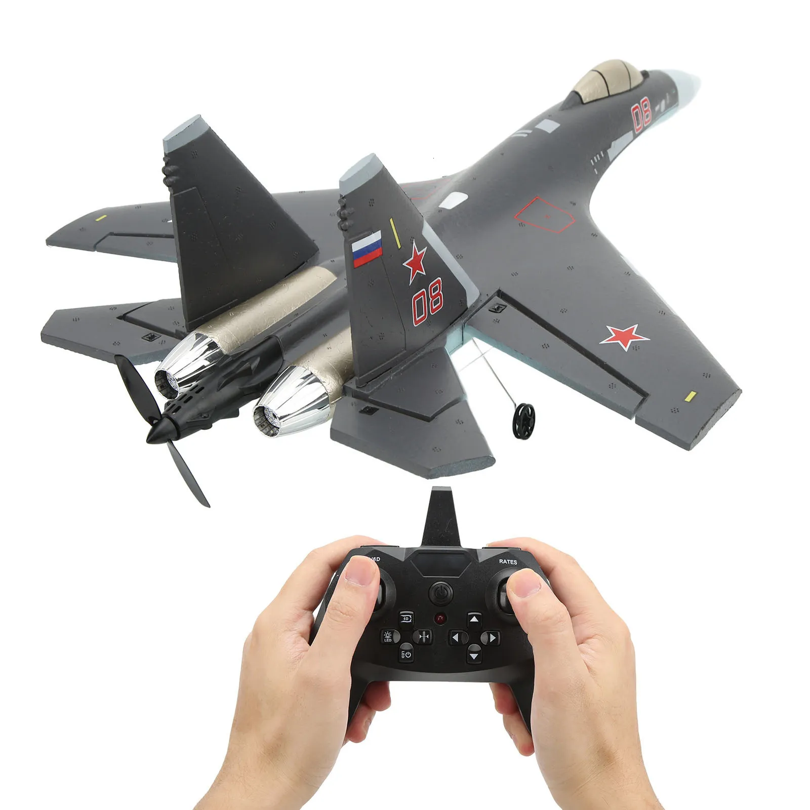QF009 SU 35 Electric Remote Control Planes 6 Axis Fly Backwards, 4 ...