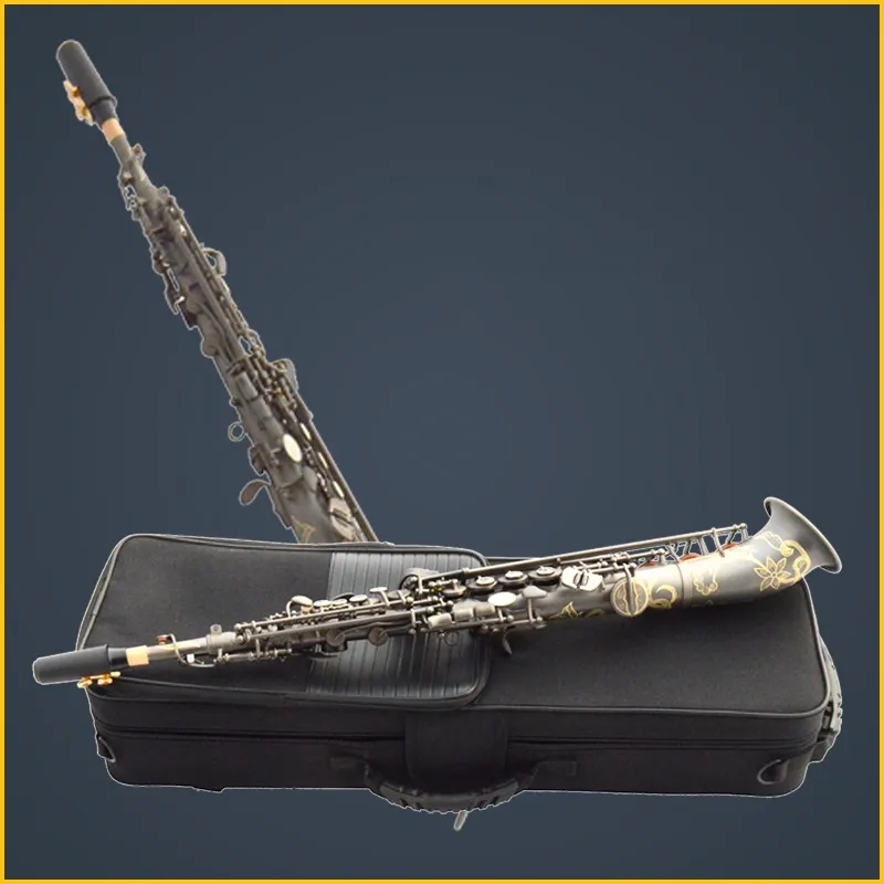 Curved Soprano Saxophone, Bb Black Nickel Plated Sax, Top Musical ...