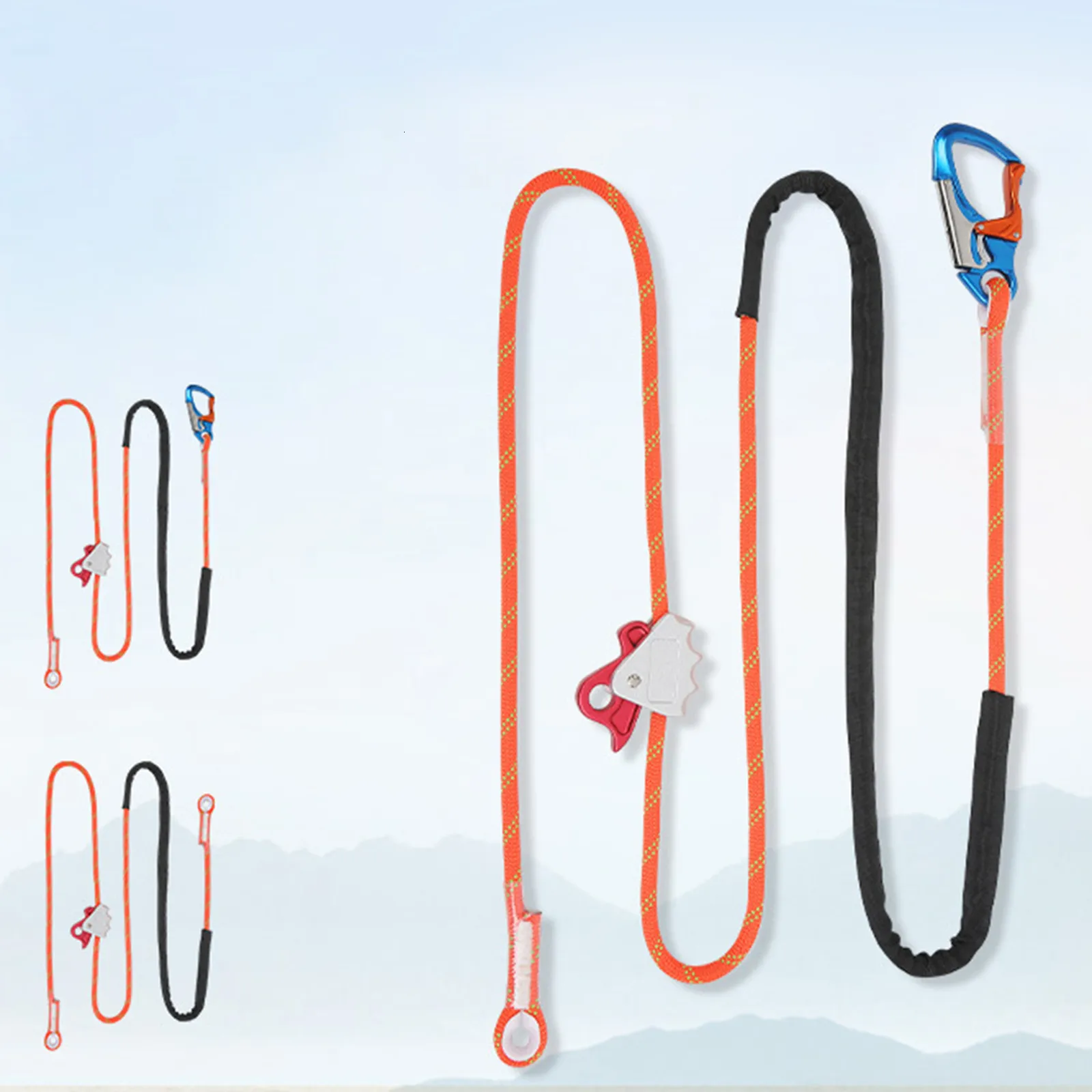 Adjustable Climbing Lanyard: 10ft Safety Positioning Rope - Cut Resistant Fall Protection for ...