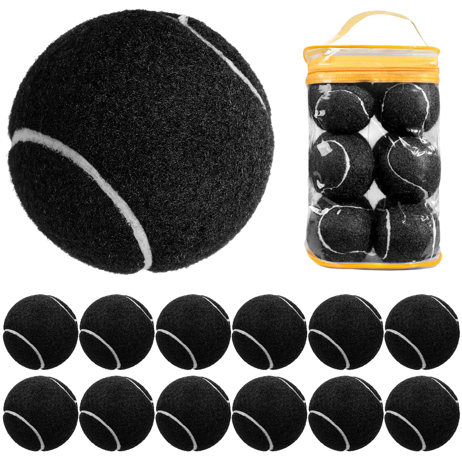 12 High Bounce Tennis Balls - Durable Outdoor Practice Balls, Pressure ...
