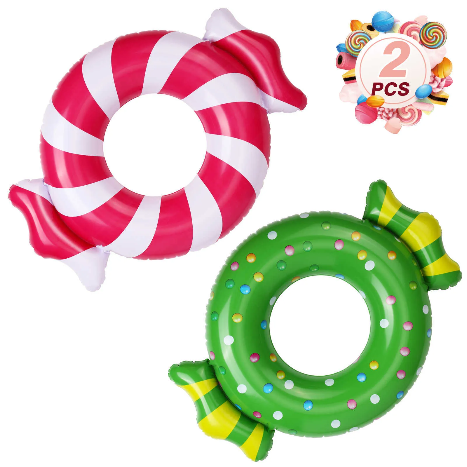 DHgate.com:2024 UpgradedMoKo 2Pcs Cute Candy Pool Float Tubes ...