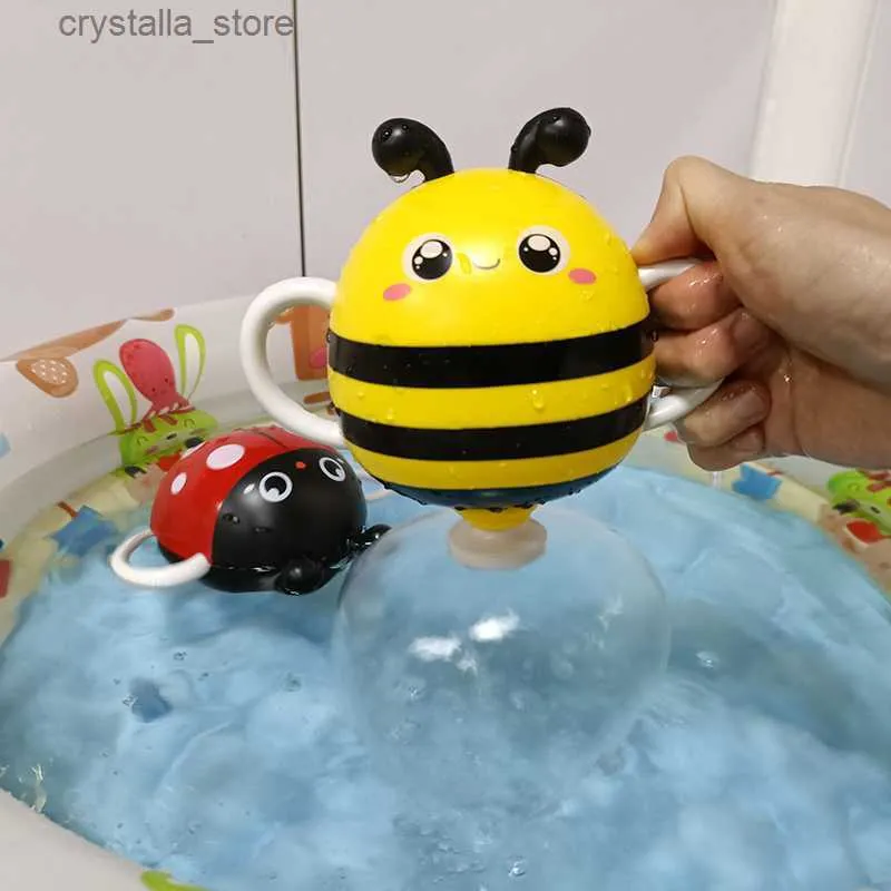 Cute Bee Bath Toys Set - Baby Shower Watering Pot, Faucet Sprinkler ...