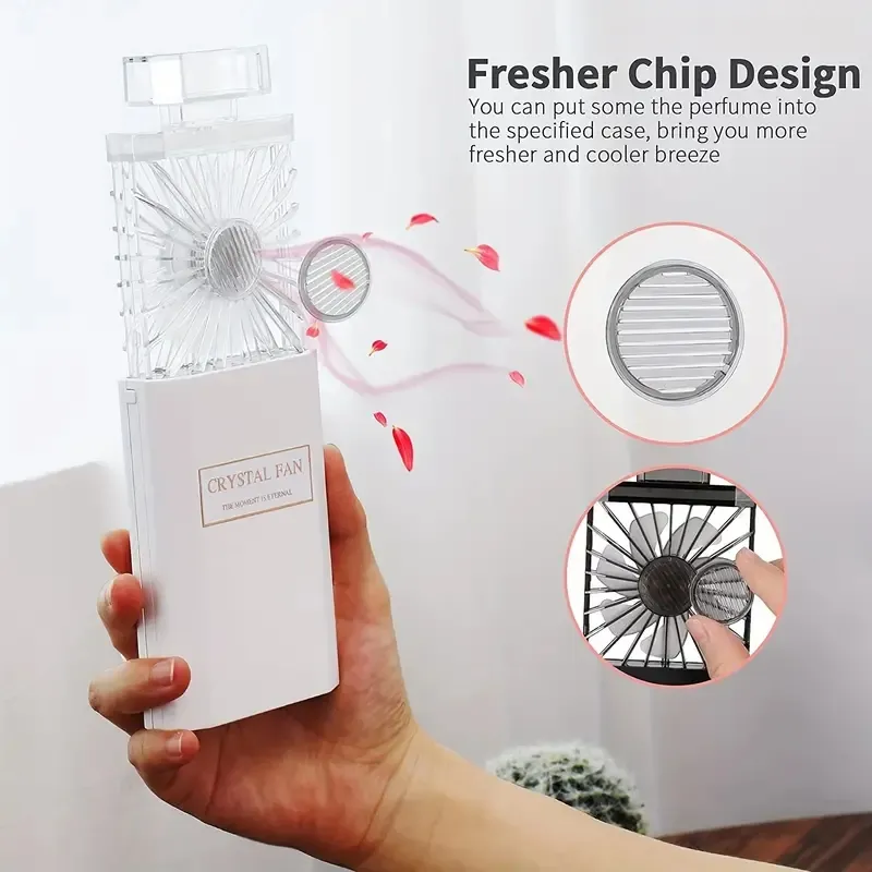 Mini Rechargeable Fan with Aromatherapy - Portable Personal Fan, Built ...