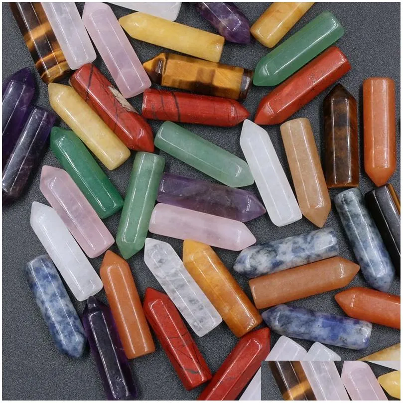 DHgate.com:Stone Natural Crystal Hexagonal Column Statue Carving Rose ...