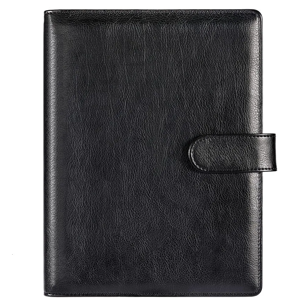 A5 Refillable Binder: Premium PU Leather 6 Ring Loose Leaf Notebook ...
