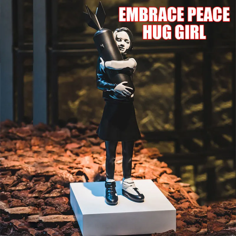 Decorative Objects Figurines Banksy Hugging Bomb Girl Statue Hugged ...