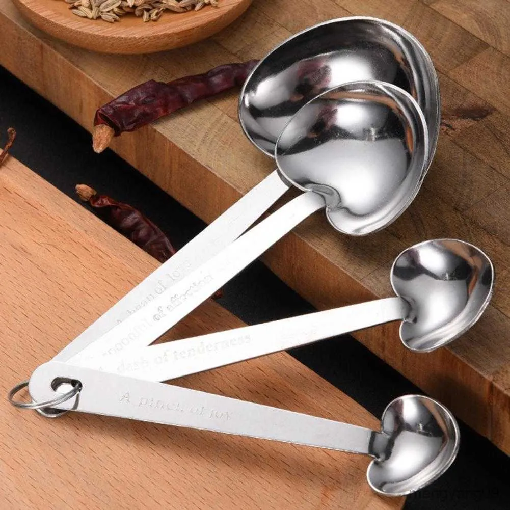 DHgate.com:Elegant Heart-Shaped Measuring Spoon Set (5 Pcs) - Rose Gold ...