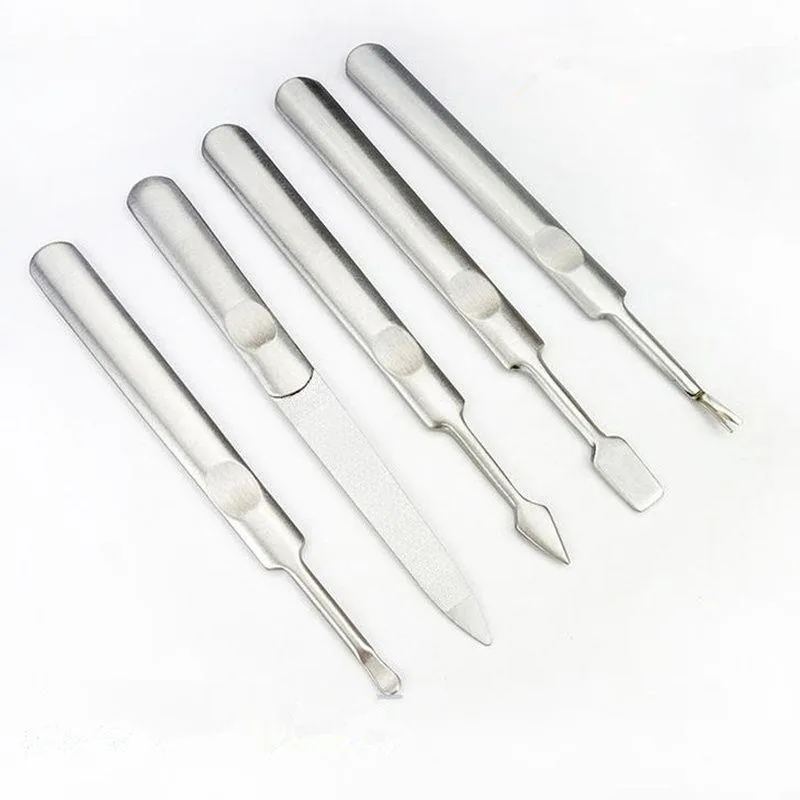 Professional Stainless Steel Nail File Set - Double-Sided Metal Nail ...
