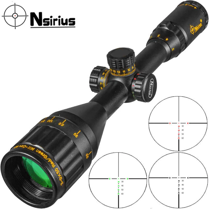 Nsirius Tactical Rifle Scope, 3 9x50 AOE Gold Hunting Rifle Scope W ...