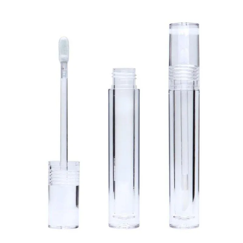 Empty 78ML Lipgloss Tubes Round Transparent Crystal Lip Gloss Tubes ...