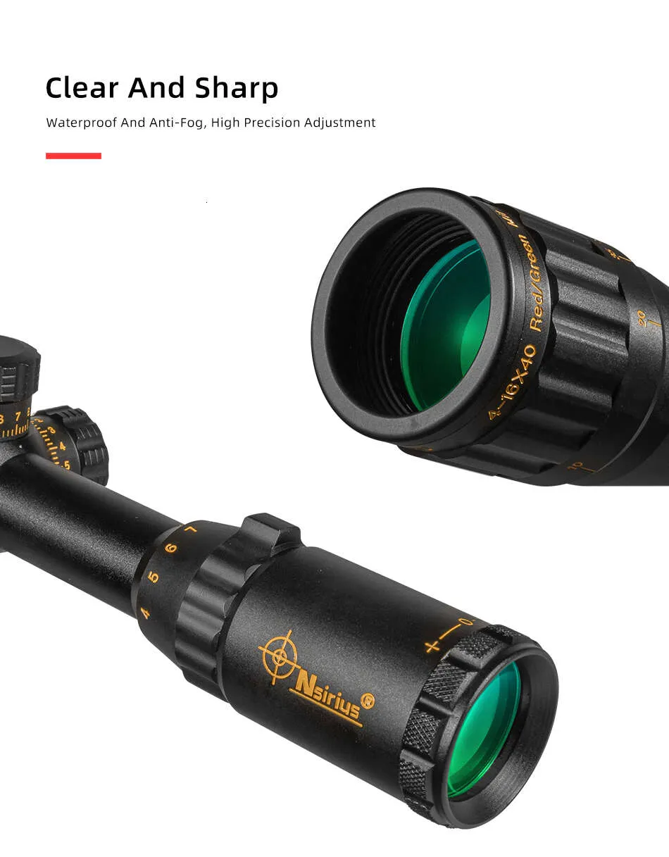 4 16x40 Adjustable Objective Riflescope With Illuminated Reticle ...