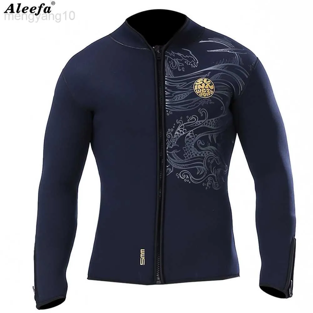 5mm Neoprene Wetsuit Jacket - Men's Diving & Kitesurfing Suit, Front ...