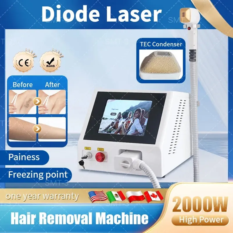 High Power 3 Wavelength Diode Laser 808nm Laser Hair Removal 2000W ...