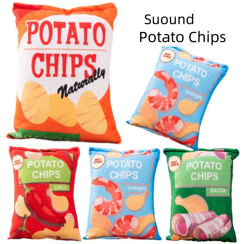 DHgate.com:Interactive Plush Potato Chip Toy with Squeaker Quack Sound ...