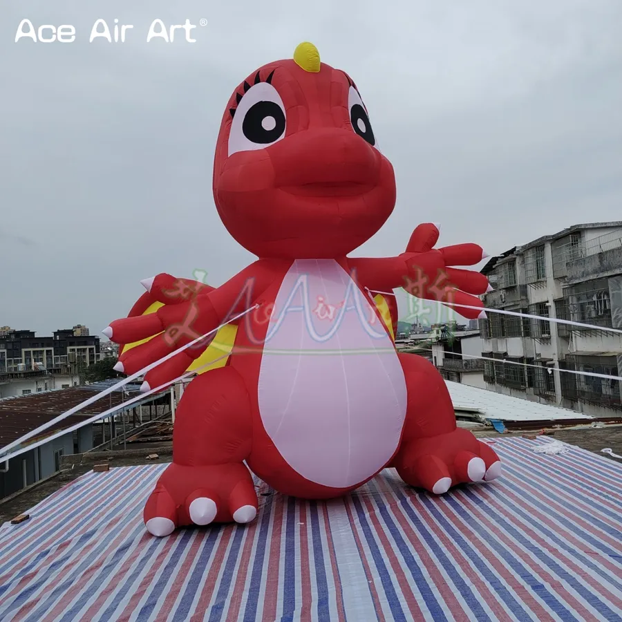 Inflatable Costumes Dinosaur 5m Red Inflatable Dinosaur Cartoon Mascot ...